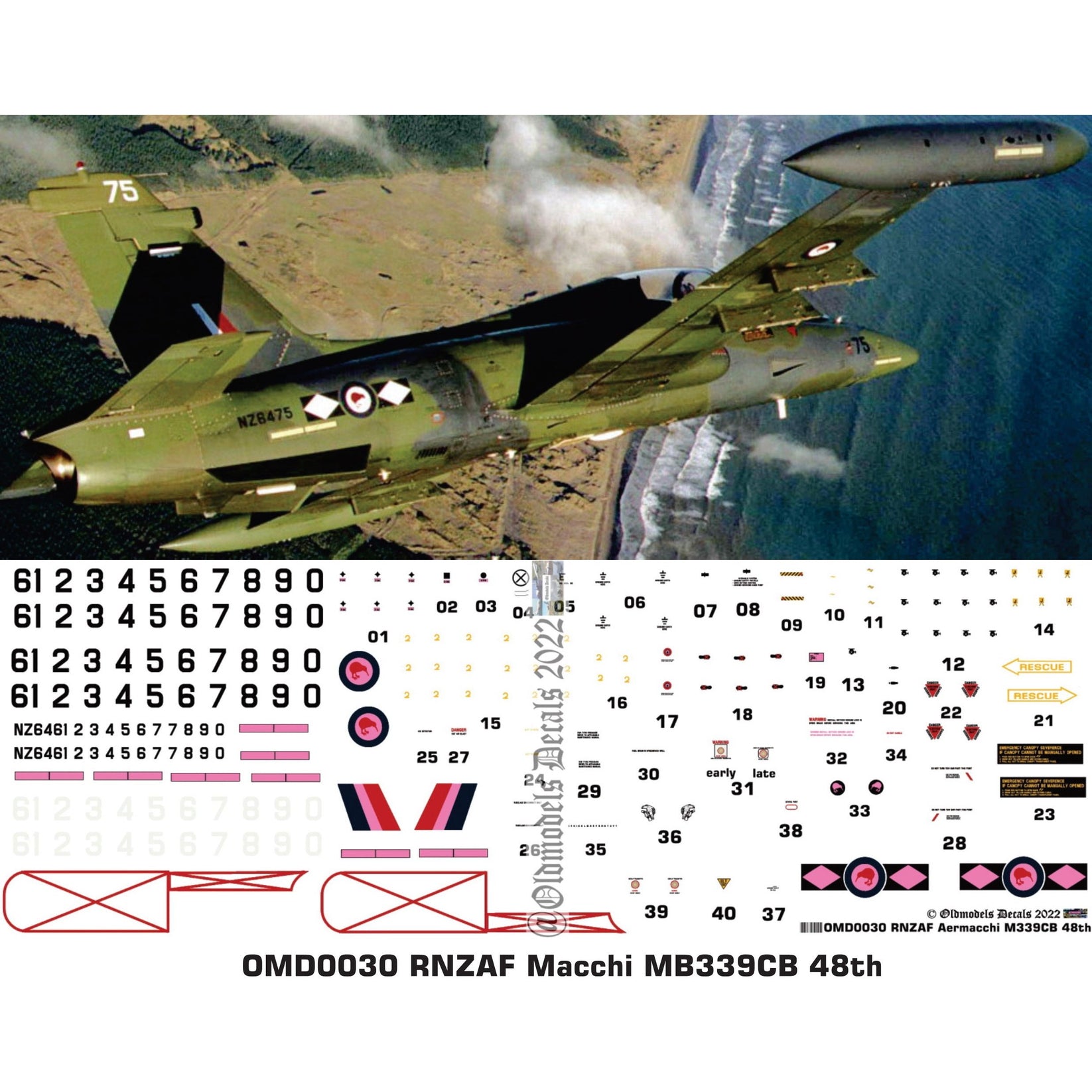 OMD0030 RNZAF MB-339CB Macchi 1/48 Decals – Injection Models Now