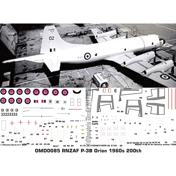 OMD0085 RNZAF P-3B Delivery 1/200 Decals – Injection Models Now
