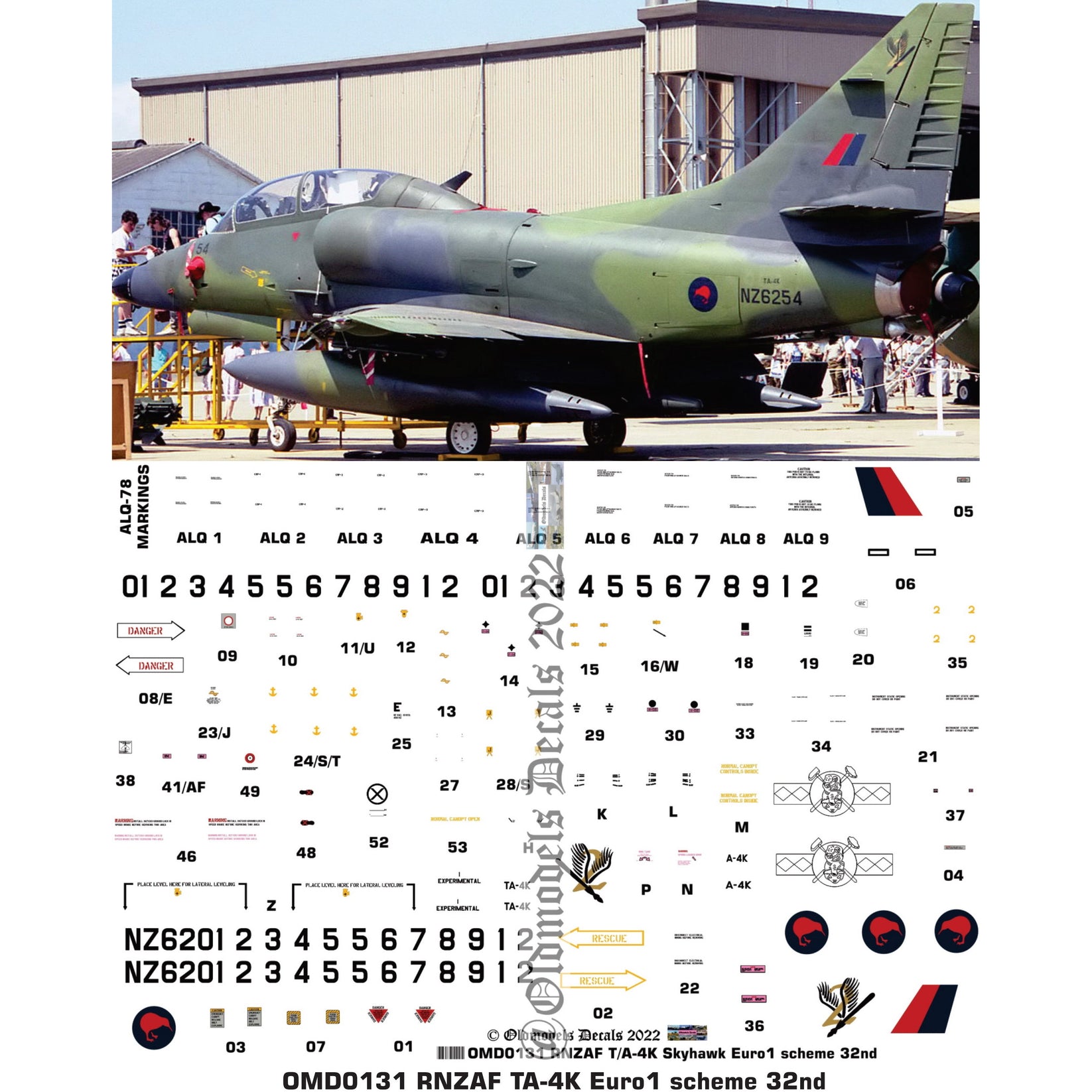 OMD0131 1/32 RNZAF T/A-4K Euro1 Decals – Injection Models Now