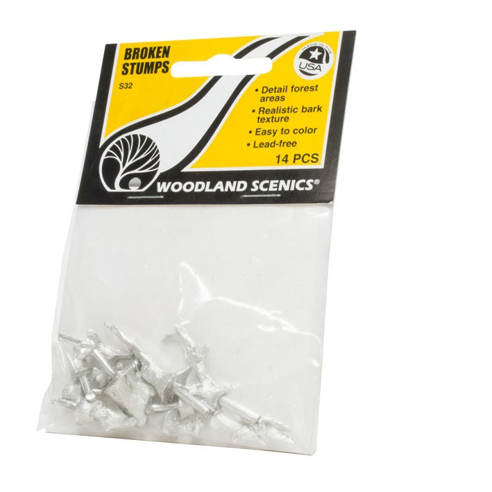 S32 Woodland Scenics Broken Stumps – Injection Models Now