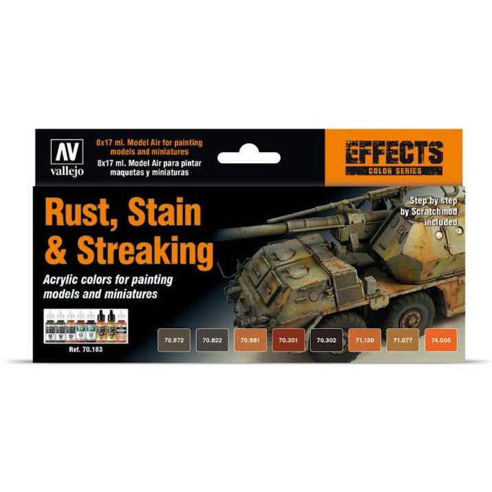 Vallejo Model Colour Stain, Rust & Streak Paint Set 70183 – Injection ...